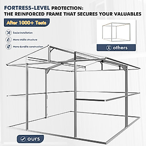 10x12x7 FT Metal Shed Outdoor Storage with Reinforcement, Natural Lighting Tool Sheds with Translucent Roof Panels, Windows, and Lockable Doors, Ideal for Garden, Backyard, and Patio