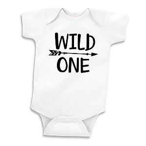 Bump and Beyond Designs Boy First Birthday Shirt, Wild One (12-18 Months, Short Sleeve) White