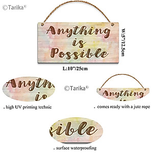 Anything is Possible 20X30 cm Metal Retro Look Decoration Plaque Sign for Home Kitchen Bathroom Farm Garden Garage Inspirational Quotes Wall Decor