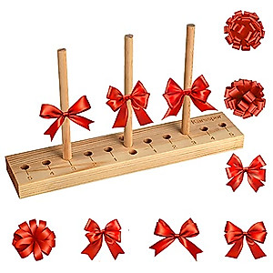 Karsspor Bow Maker Bow Making Tool for Ribbon, Wooden Wreath Bow Maker for Making Gift Bows, Wrist Corsages, Party Decorations, Hair Bows, Holiday Wreaths(with Instructions)