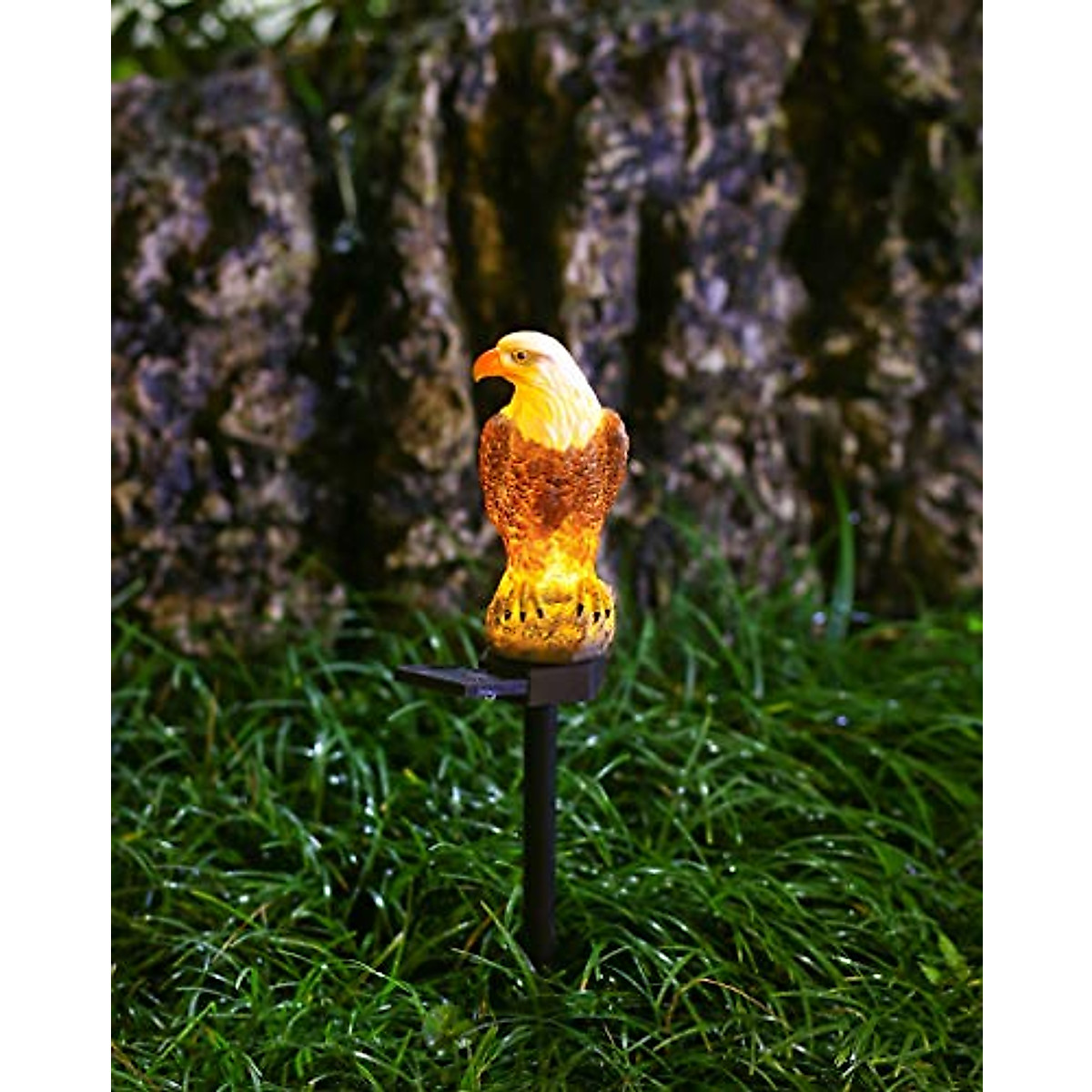 CHUANGFENG Eagle Figurine Garden Solar Stake Light Solar Eagle Lights Outdoor Decorative Bright Light Eagle Statue for Garden, Lawn,Patio,Yard Decoration (2pack