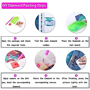Cuneai DIY 5D Diamond Art Painting Kit Angel - Round Drill Paint by Number Christ Craft, Crystal Embroidery Cross Stitch for Home Wall Decor, Handicrafts - 12x12 inch
