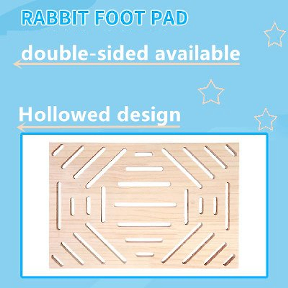 Hypeety Rabbit Wood Foot Pad Toy Small Animals Bunny Chinchilla Guinea Pig Rabbit Totoro Scratch Cage Supplies Safe Non-Toxic Pine Wood Board Chew Toy Mat Bed