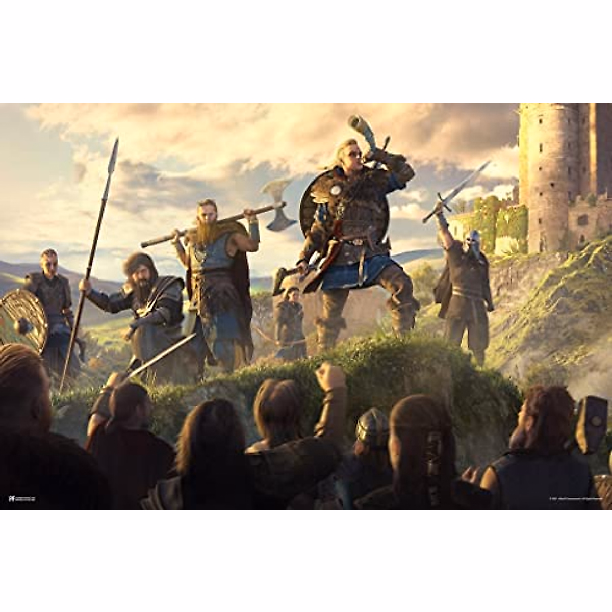 Laminated Assassins Creed Valhalla Merchandise Raid Party Video Game Video Gaming Gamer Collectibles Viking Eivor Varinsdottir Large Dry Erase Sign 36x54