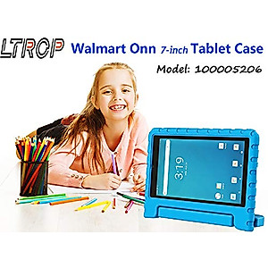 LTROP Onn 7 Inch Tablet Case, Surf Onn 7 Tablet Case, Shockproof Handle Stand Child Proof Case for Walmart Onn 7" Tablet Android 2020/2019 (Model: 100005206/100015685) - Blue