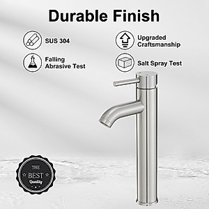 VOTON Vessel Sink Faucet Chrome Modern Tall Bathroom Faucets Single Handle One Hole Rv Vanity Lavatory Bathroom Sink Faucet