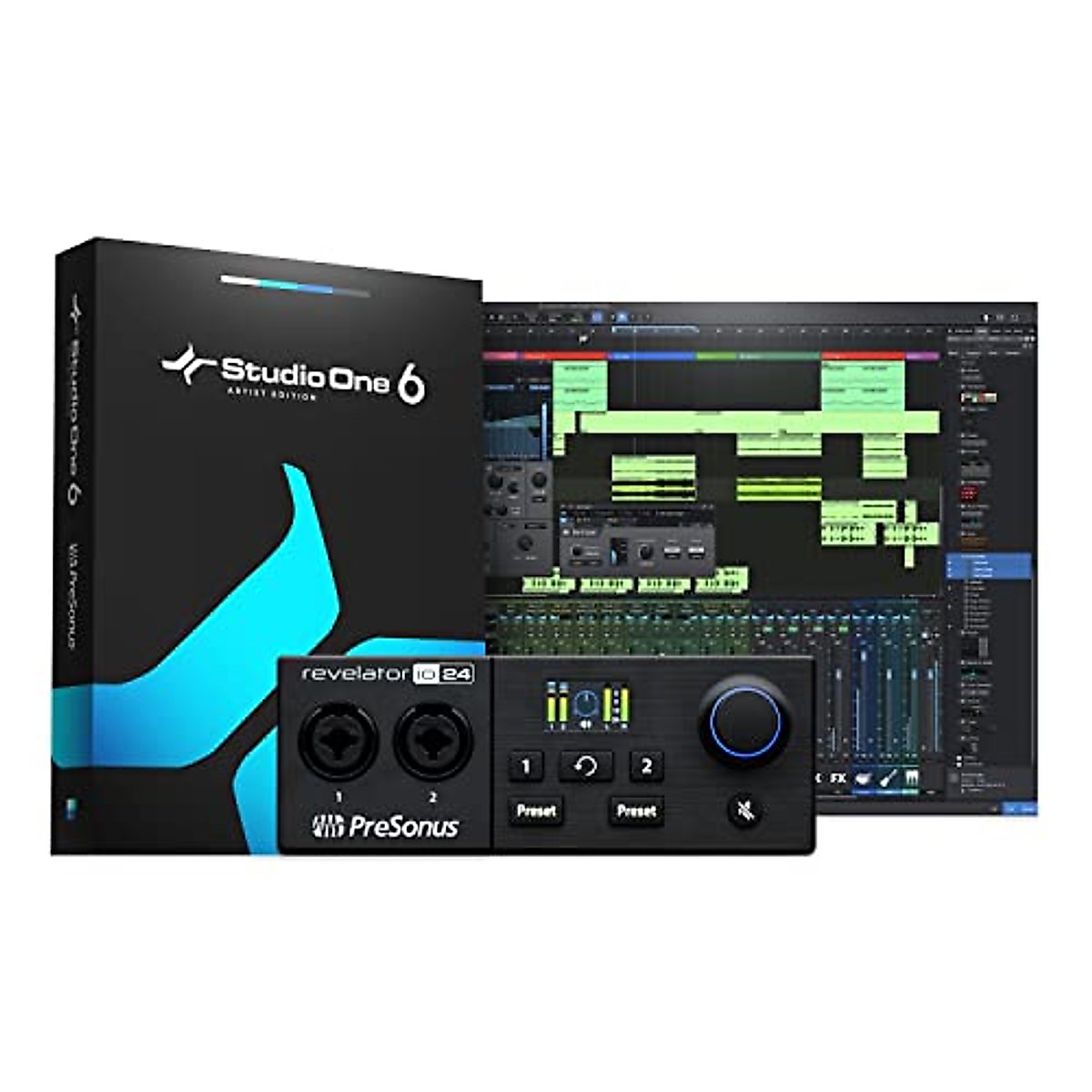 PreSonus Revelator io24 USB-C Compatible Audio Interface with Integrated Loopback Mixer and Effects for Streaming, Podcasting, and More