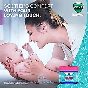 Vicks BabyRub, Chest Rub Ointment with Soothing Aloe, Eucalyptus, Lavender, and Rosemary, from The Makers of VapoRub, 1.76 oz, 6 Count (Packaging May Vary)