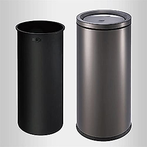 UNNIQ Trash can, Trash Can Household Toilet Stainless Steel Gold, Black, Silver 76.5 * 38cm Indoor and Outdoor Washbasin Peel Direct Cast Tube (Color : Gold)