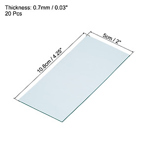 PATIKIL 4.25 x 2 Inch Welding Protection Lens, 20 Pack Transparent Protective Replacement Right Angle for Solar, Clear