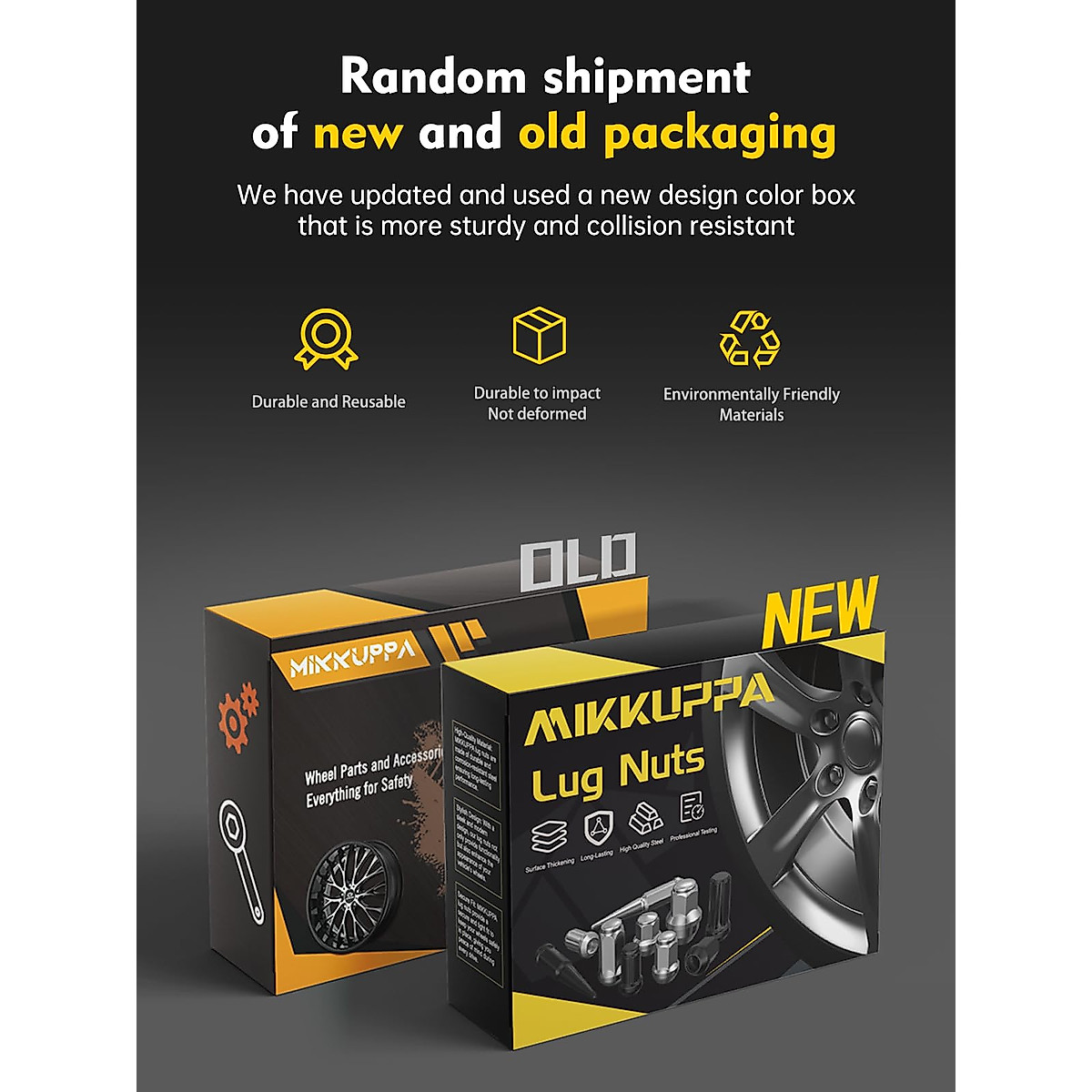 MIKKUPPA M14x1.5 Wheel Lug Nut - Replacement for Chevy Silverado 1500 2500, GMC, Ford, Ram, Aftermarket Wheel - 32pcs Black Closed End Lug Nuts with 1 Socket Key