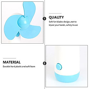 Veemoon 3pcs Ravel Blue High for Office Operated Home Portable with Blades Men Daily Mini Girls Personal Travelling Powered, Include Blades, Travel & Pocket Fan, Hand Desk Folding