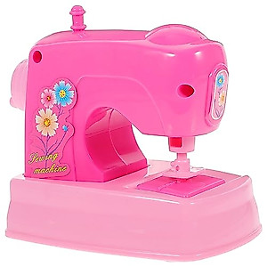 balacoo Kids Sewing Machine Toy Mini Sewing Machine Portable Sewing Machine Sewing Kit for Kids (Pink Without Battery)
