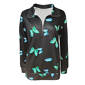 Women’s Long Sleeve Tops Striped Casual Loose Blouses T Shirts