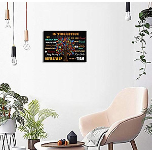 Inspirational Wall Art Motivational Poster Quotes Office Wall Decor for Girls Women Room Décor Wall Art for Office Canvas Print Framed Rustic Canvas Art In This Office 12x16inch Ready to Hang