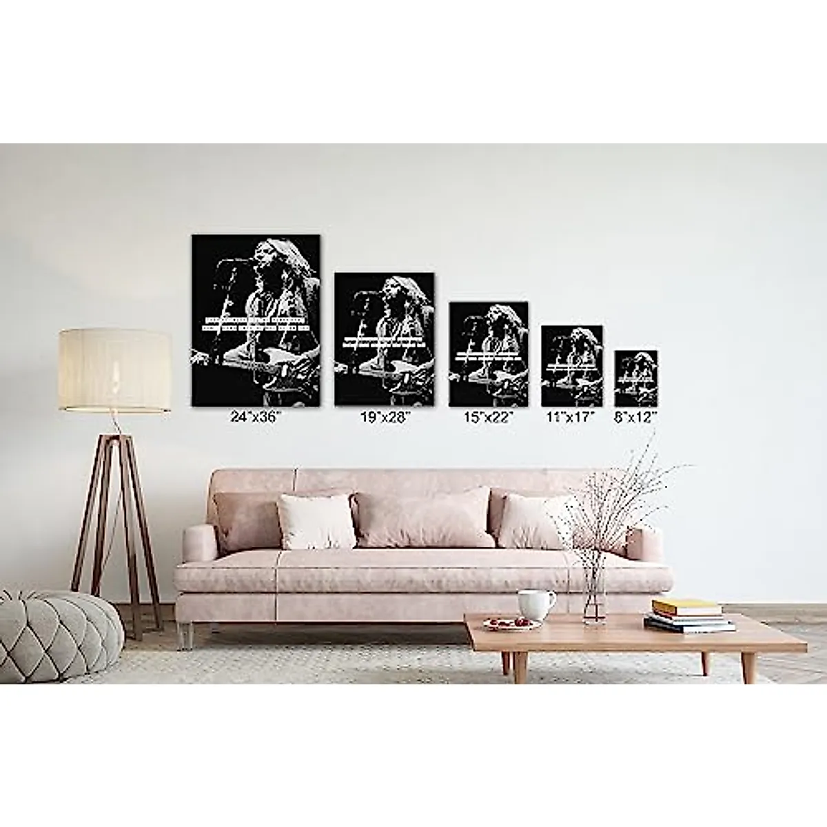 SpiritualHands Kurt Cobain Canvas Wall Art - Posters, Prints, and Decorations for Nirvana Fans - Unique Memorabilia and Gifts (09 KURT COBAIN PARANOID, 8" x 12" - Ready to Hang)