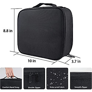 DISEN Makeup Bag Organizer, with Extra 3 Brushes, Adjustable Dividers, Cosmetic Bag Portable Travel Case Waterproof and Durable, for Women