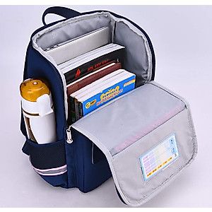 Kids Backpack Chest Strap Kindergarten Elementary 1-2 Grader Boy Girl School Bag (Cat1-blue) One Size