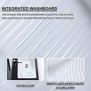 White Utility Sink Laundry Tub Bathroom Sink, High Back Wall Mounted Washing Hand Basin 26.7-inch Farm Style for Washing Room Garage and Basemen (Color : White-B, Size : 68x40x21cm)