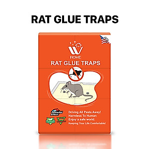 WBM Home Rat Pads, Enhanced Stickiness, Equipped with Protective Cover Glue Traps, 12 Count, Small