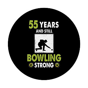 Lawn Bowls 55th Birthday Idea For Men & Funny Lawn Bowling PopSockets Swappable PopGrip