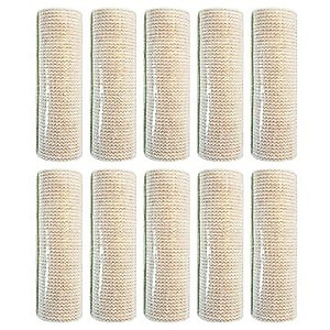 Premium Elastic Bandages | Compression Body Wrap – Self-Closures Both Ends | Washable Cotton Blend | Support Injuries and Sprains | Latex-Free – 6" Wide x 15' When Stretched | by Spa Slender - 10-Pack