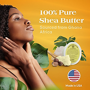 REAL African Shea Butter Pure Raw Unrefined From Ghana"IVORY" 8oz. CONTAINER