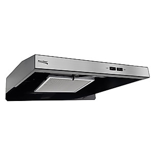 RecPro RV Stove Range Hood Vent | 22" Stainless | Low Profile | 12V | Charcoal Filter