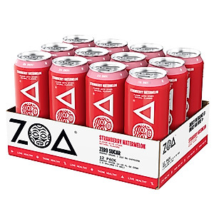 ZOA Sugar Free Energy Drink Bundle - Frosted Grape, Cherry Limeade, Strawberry Watermelon (36 Pack) - Healthy Energy Drinks with Vitamins, Amino Acids, Camu Camu, Electrolytes & Caffeine