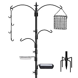 FEED GARDEN Premium Bird Feeding Station Kit, 92 Inch Pole, Multi Feeder Hanging Kit for Bird Watching, Bird Bath Bird Feeder Planter Hanger Bird Feeders Stand