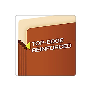 Pendaflex Expanding File Pockets, Letter Size, Redrope, 3.5" Expansion, Reinforced with DuPont™ Tyvek® Material, Redrope, 25 per Box (1524E-OX)