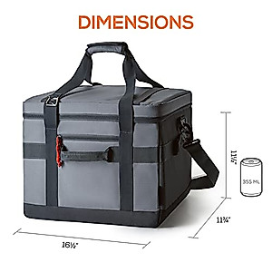 TOURIT Cooler Bag 60-Can Insulated Soft Cooler Large Collapsible Cooler Bag 40L Lunch Coolers for Picnic, Beach, Work, Trip, Grey