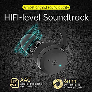 CYBORIS Wireless Bluetooth Earphone, IPX7 Waterproof Sport Headphones Wireless Bluetooth 5.0 Sports Earbuds Noise Canceling HiFi 3D Stereo Sound with Built-in Mic and Charging Box (Black)