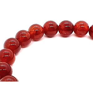 Red Dragon Vein Fire Agate Stretch Bracelet | Root Chakra | Aries Birthstone