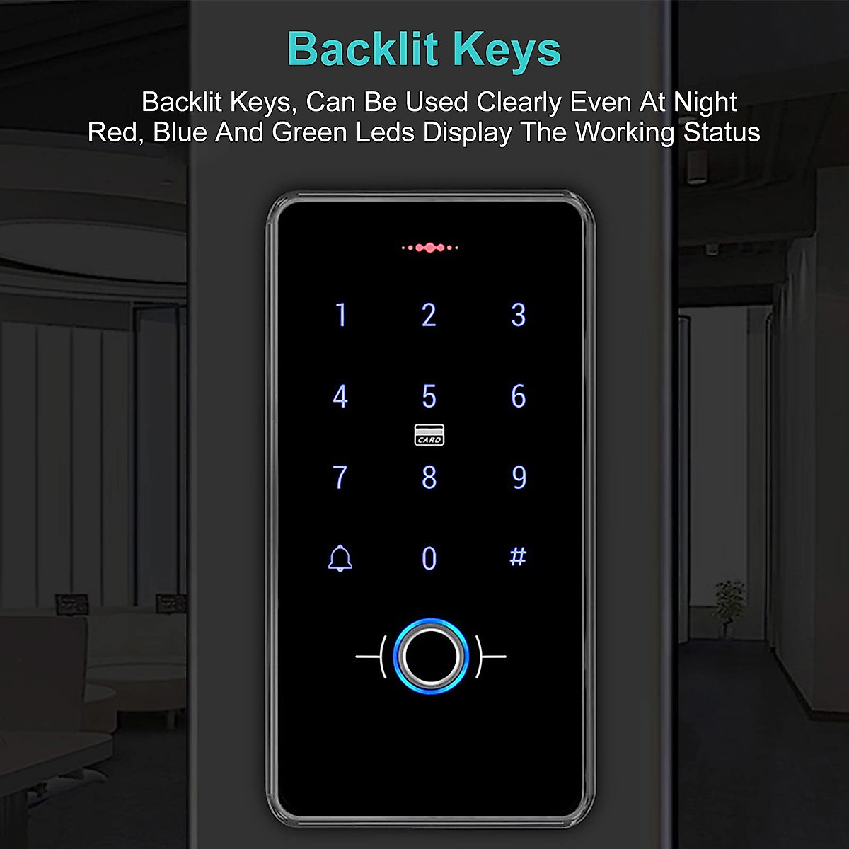 JIAN BOLAND Fingerprint Access Control Keypad, Door Access Control Keypad Wiegand 26 PIN Code RFID Keypad with 5pcs IC Key Fobs Backlight Waterproof IP67