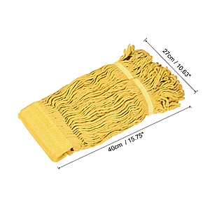 MECCANIXITY Commercial Mop Heads Replacement 40x27cm Cotton Yarn for Wet/Dry Mop Floor Cleaning Pads, Yellow