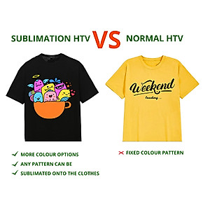 HTVRONT Sublimation HTV for Dark/Light Fabric - Matte Sublimation Vinyl 12" X 10FT for T-Shirts - Work Together with Sublimation Paper, Sublimation Ink and Heat Press