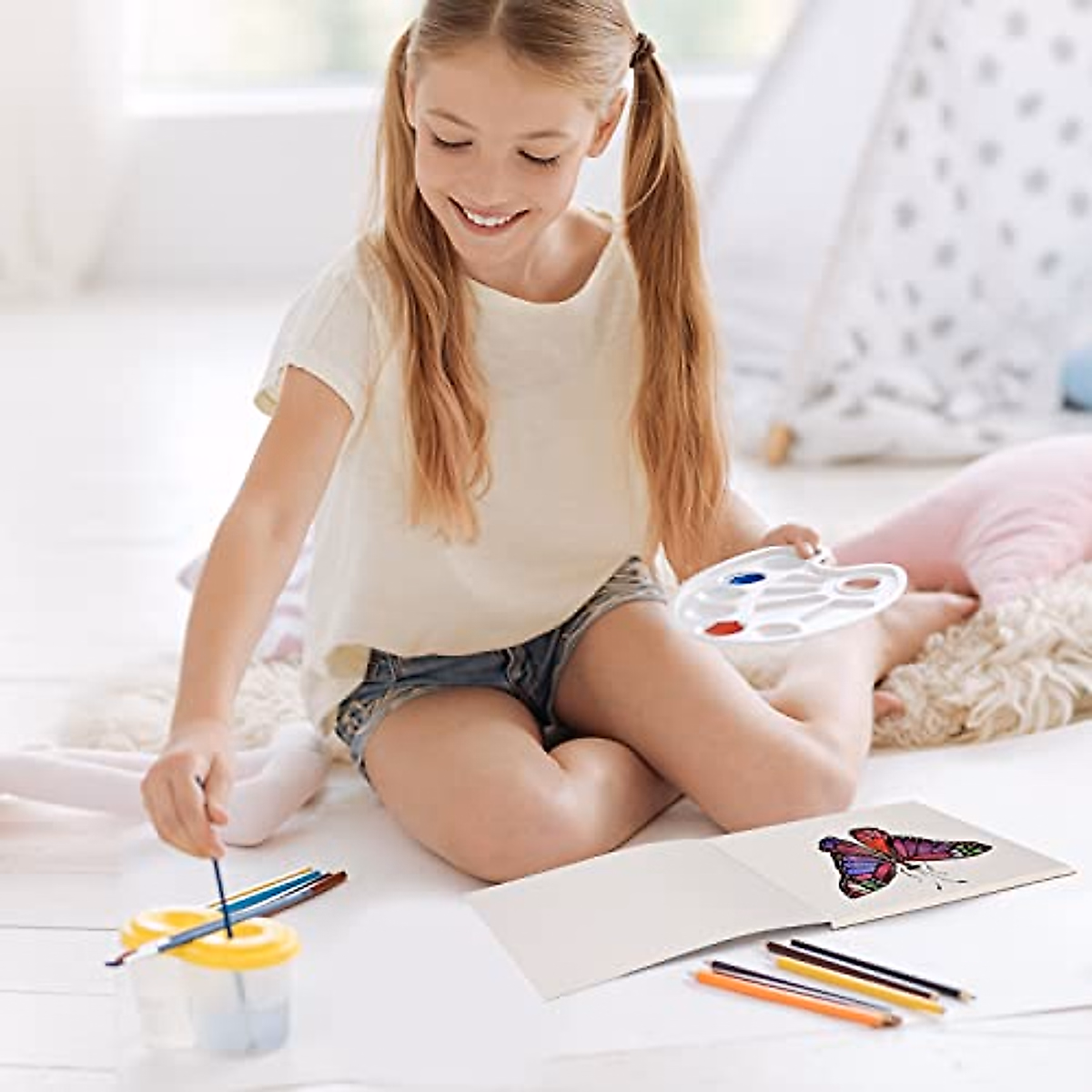 MUJINHUA Watercolor Paper, White, 140 lb, 6.1X8.7", 20 Sheets, Cold-Pressed, Acid-Free, Ideal for Watercolor Painting and Wet Media, Textured Paper Great and Sketchbook, Ideal for Kid, Beginners