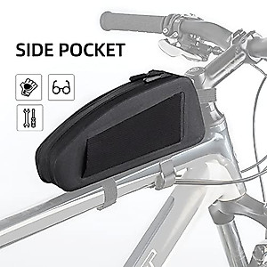 ROCKBROS Bike Bag Top Tube Bike Frame Bag Waterproof Two Zipper Pockets Bike Pouch Top Tube Bike Bags for Bicycles