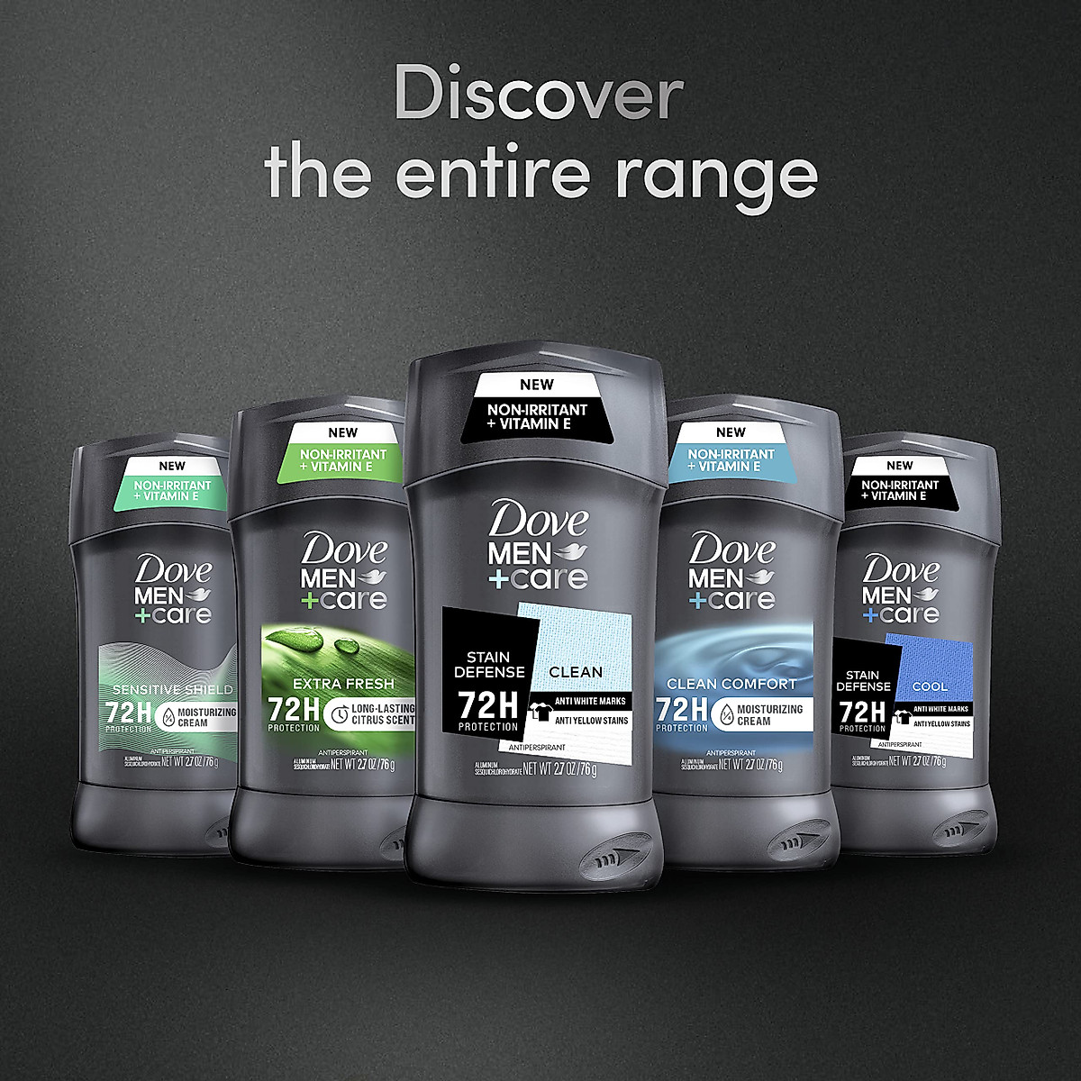 DOVE MEN + CARE Antiperspirant Deodorant 72-hour anti-stain Protection Invisible Deodorant For Men, 2.7 Ounce (Pack of 4)