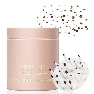 Erinde Upgrade Liquid Freckle Pen, Fake Freckles Stamp Air Cushion, Long Lasting Waterproof Quick Dry Lifelike Freckles Marker Makeup, Magic Freckle Stamp for Natural Sunkissed Makeup, 01 Saddle Brown