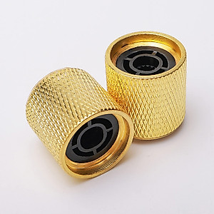 JIUWU Guitar Speed Control Knobs, Gold Volume Tone Control Metal Knob with Pearl White Top for Guitar Bass, Pack of 4