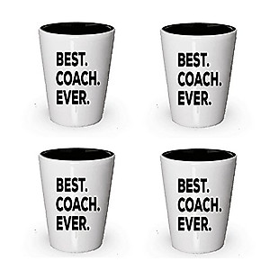 Coach Gifts - Coach Shot Glass - Best Coach Ever - Coaches Gifts For Women Men - For Bag Box Set Coaching - Thanks Coach Ideas - Appreciation Thank You 1 Great - Funny Gag - Put On Desk (4)