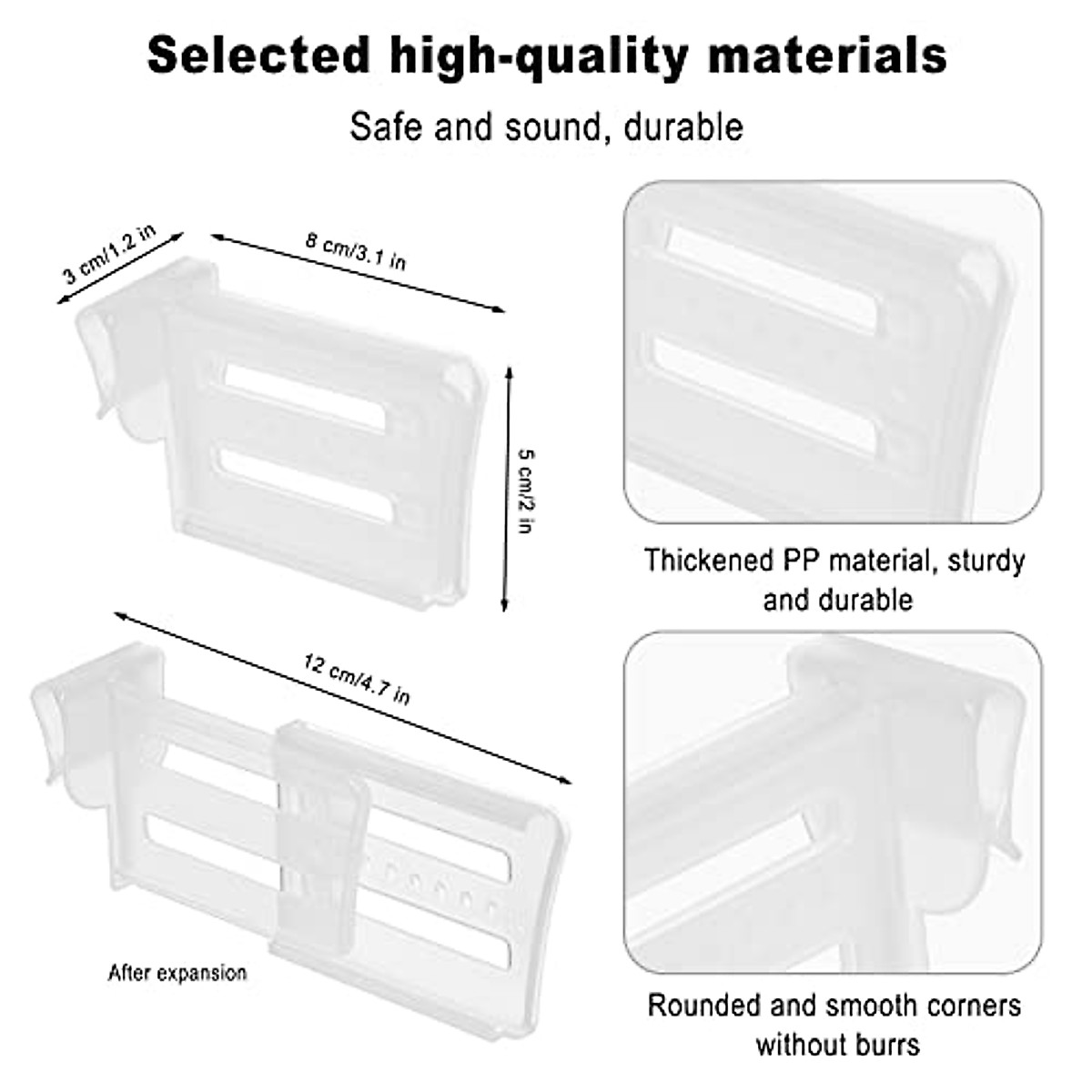 Fridge Divider, 16 Pack Refrigerator Door Organizer, Drawer Adjustable Separators, Expandable From 2.5-4.3 Inches, for Home Kitchen Office Supplies Tidy, Clear