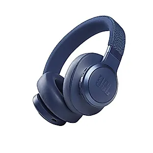 JBL Live 660NC - Wireless Over-Ear Noise Cancelling Headphones with Long Lasting Battery and Voice Assistant - Blue (Renewed)