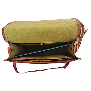 Goat Leather Cross Body Vintage Style Shoulder Bag 11 Inch Small Travelling Bag for Women & Men, Brown