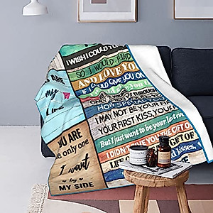 to My Husband Throw Blanket Super Soft Flannel Air Conditioner Blanket Warm Blanket Applicable All Season for Bed Couch Living Room(60"x50")