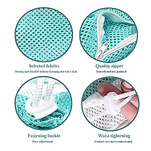 HATIKY Cat Bathing Bag，Puppy Dog Cleaning Shower Bag- Adjustable Anti-Bite and Anti-Scratch Polyester Soft Restraint Cat Grooming Bag for Bathing, Nail Trimming, Injection, Medicine Taking (Green)