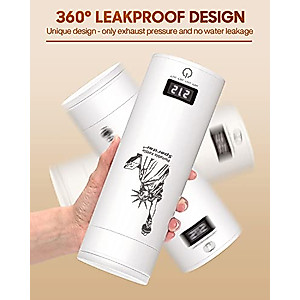 Portable Travel Kettle with Case, Spardar Portable Kettle for Travel 4 Temperature Control and Auto Shut-Off Travel Kettle Electric Small for Tea, Coffee, BPA Free, Boil Dry Protection, 380ml, White