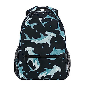 Hwasondy Hammerhead Shark Classic 16 Inch Backpack with Adjustable Padded Shoulder Straps